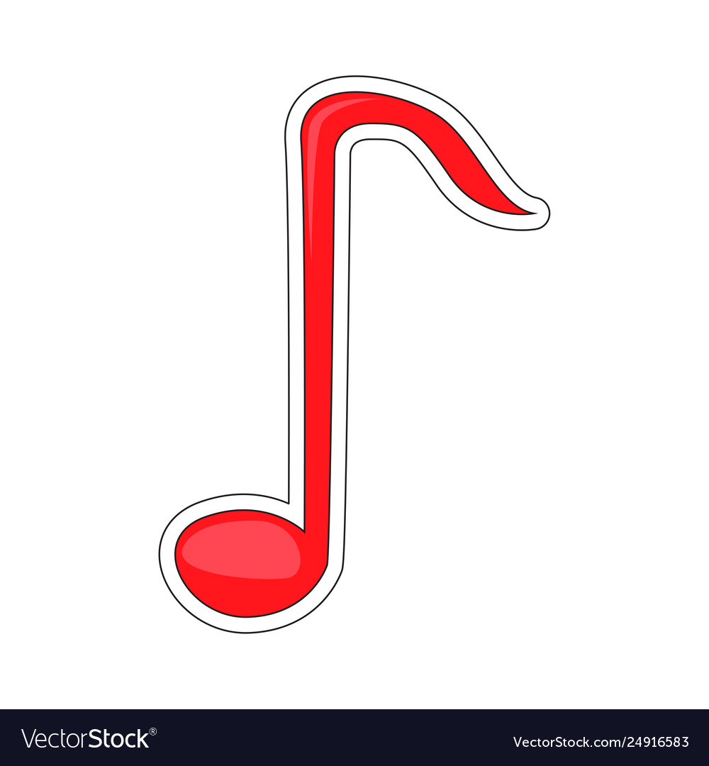Isolated comic eighth note Royalty Free Vector Image