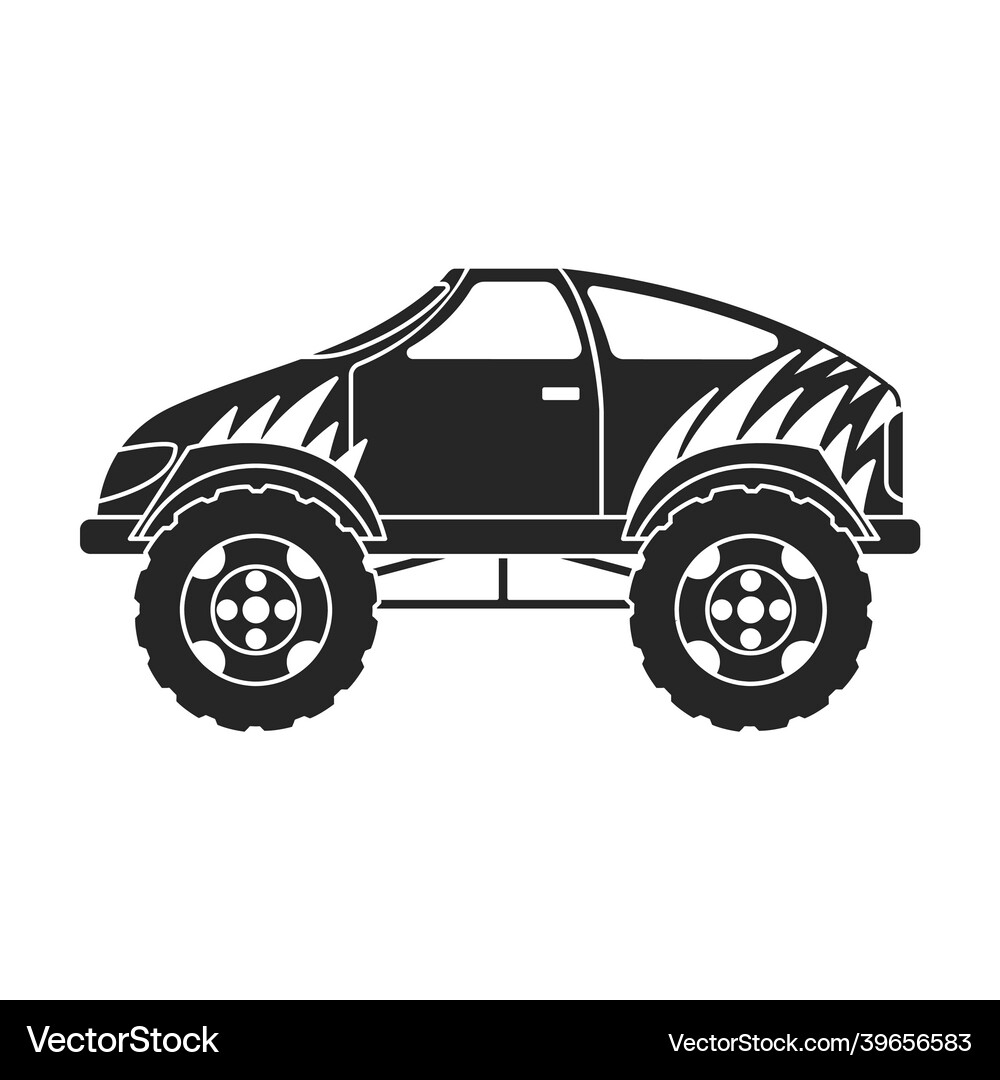 Monster truck iconblack icon Royalty Free Vector Image