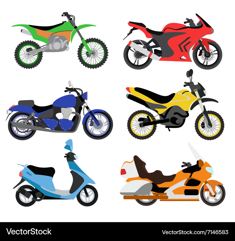 Motorcycles Moto bike Royalty Free Vector Image