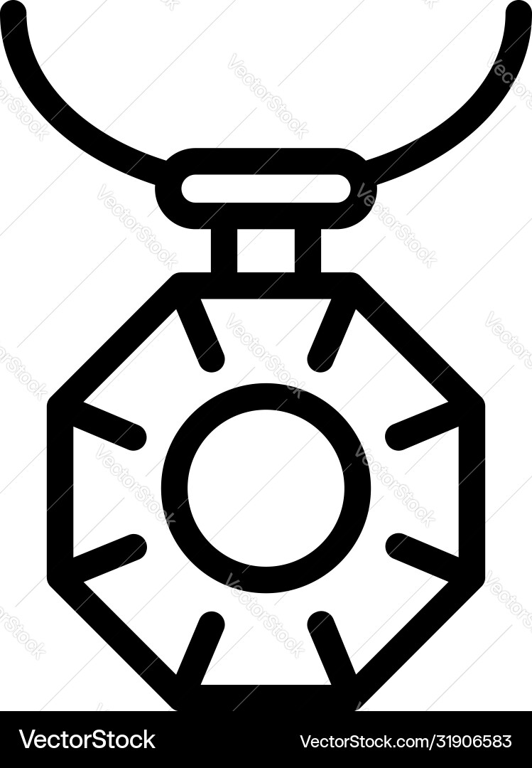 Necklace pendant icon outline style Royalty Free Vector