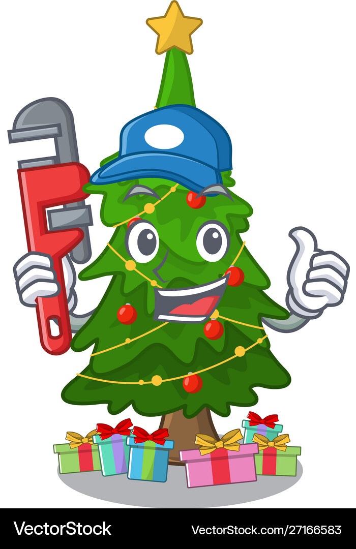 Plumber christmas tree toy shaped a character Vector Image