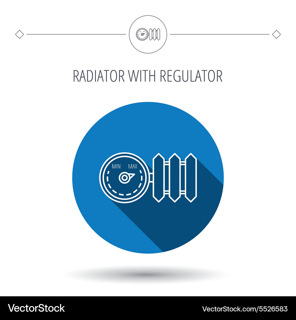 Radiator with regulator icon heater sign Vector Image