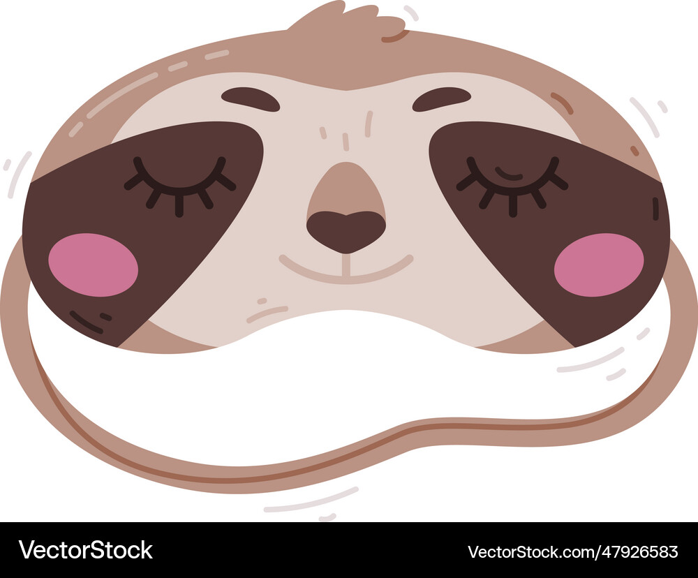 Sloth eye mask for sleeping as cloth cover Vector Image