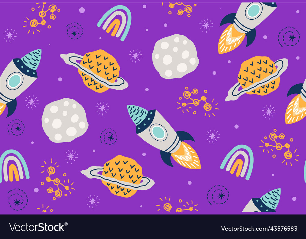 Space seamless pattern Royalty Free Vector Image