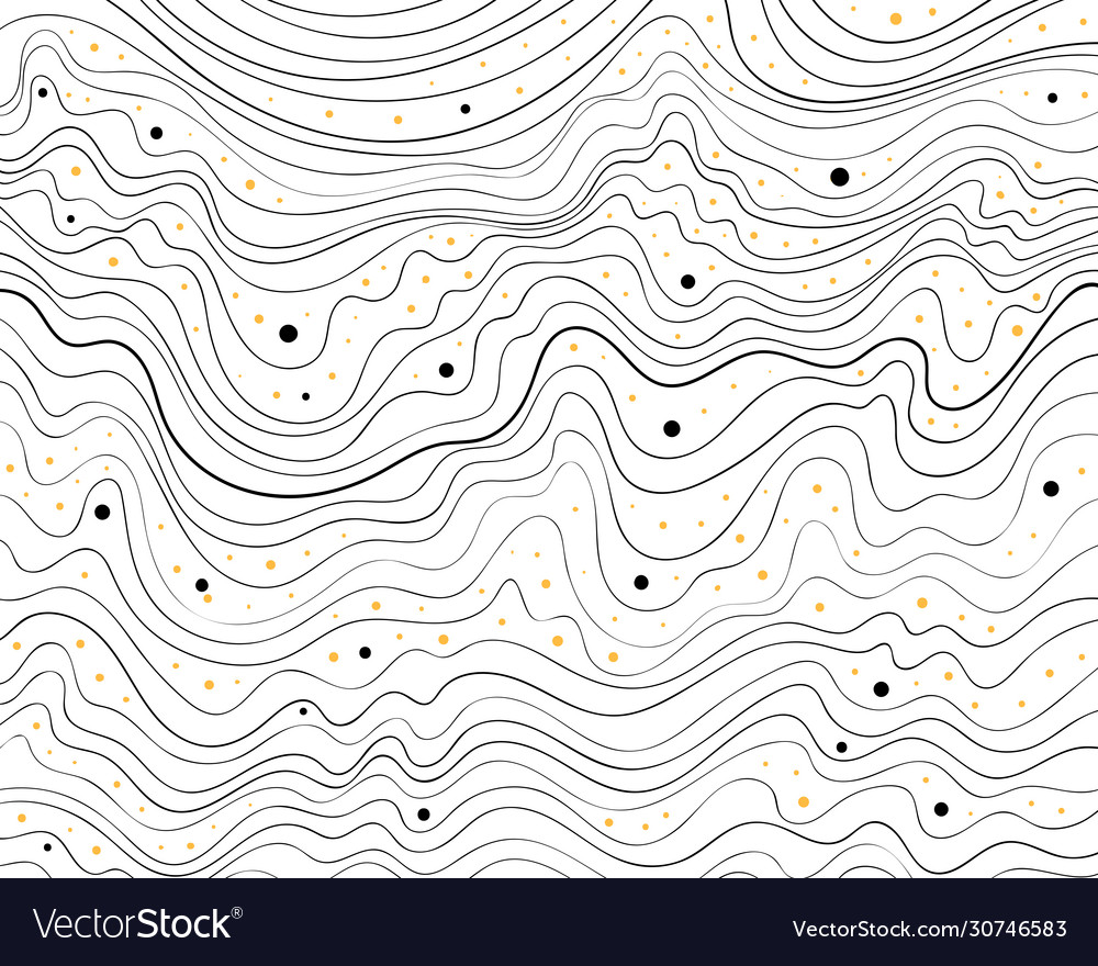 Wave lines pattern thin black wavy isolated Vector Image