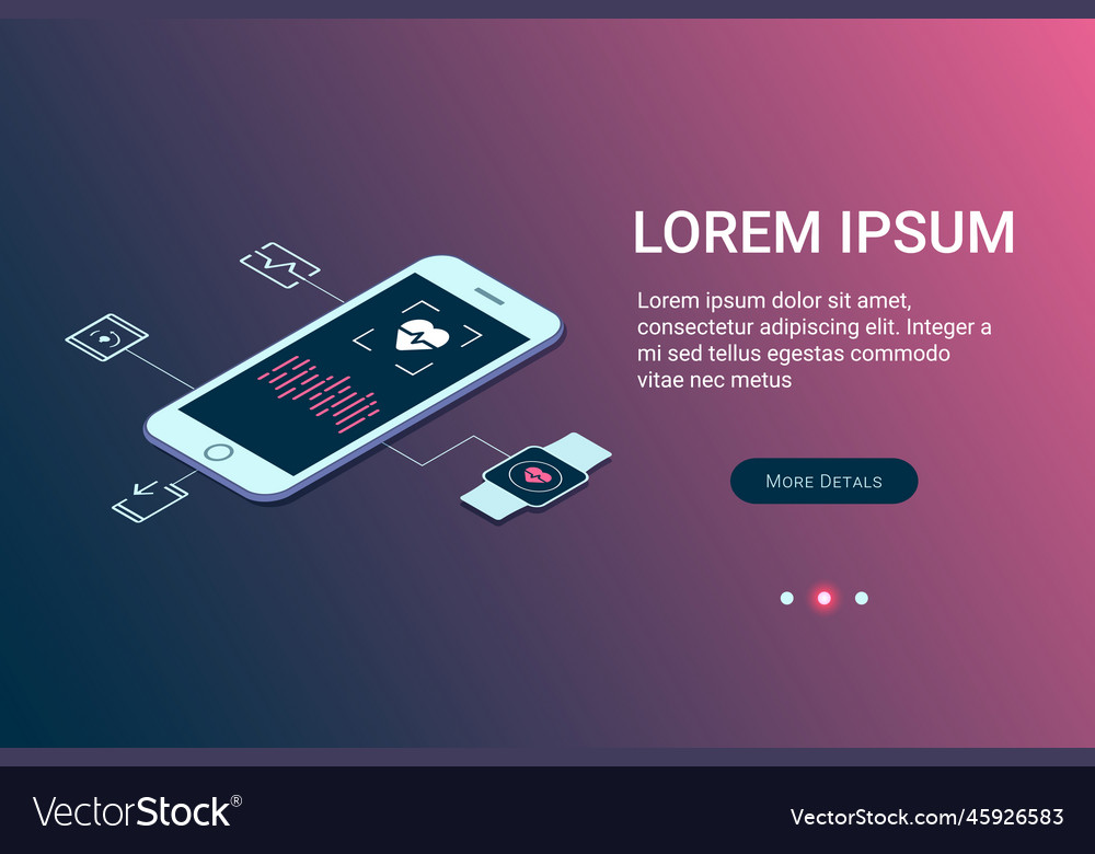 Website banner with an isometric Royalty Free Vector Image