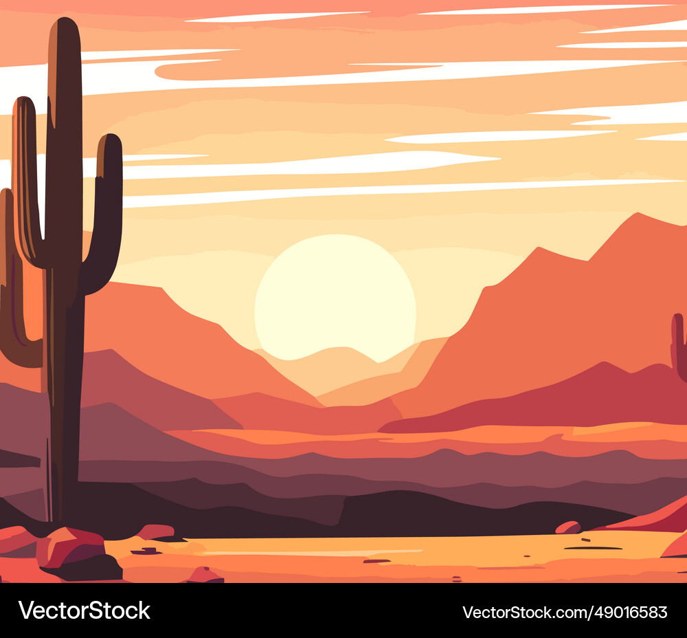 Wild West Landscape Sunset Arizona Desert Wild West Landscape Stock