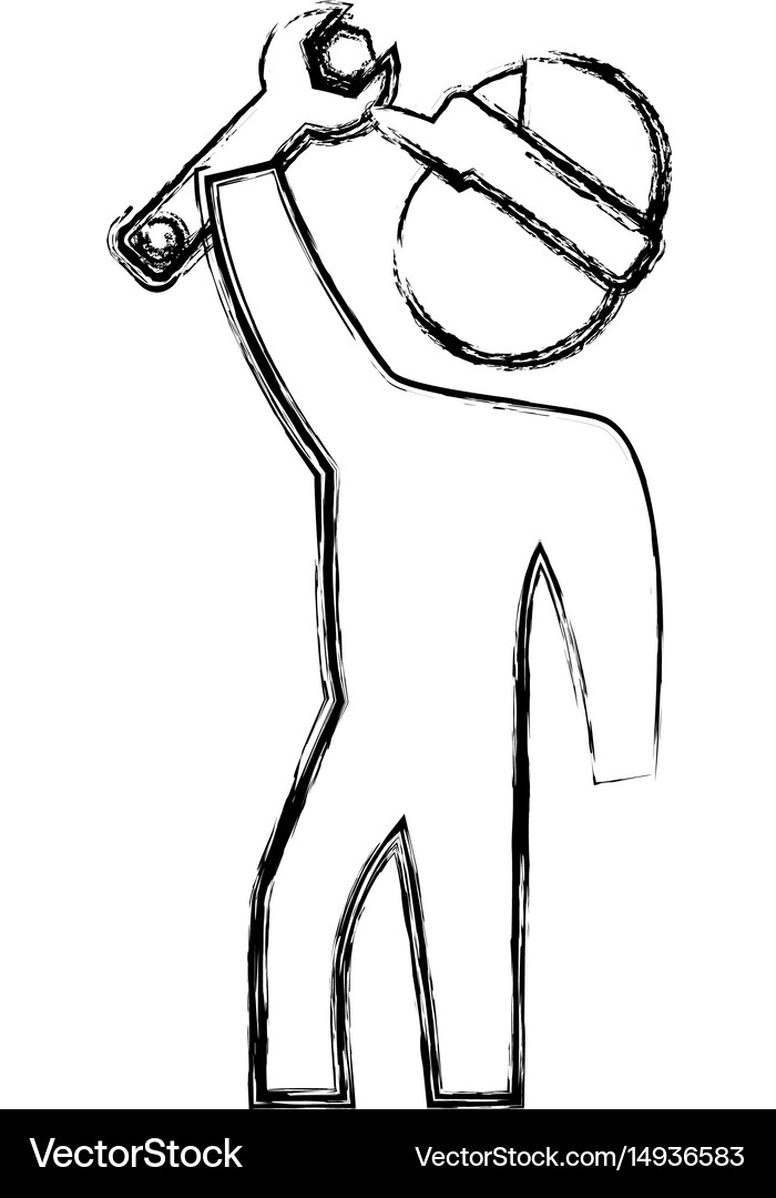 Worker man silhouette Royalty Free Vector Image