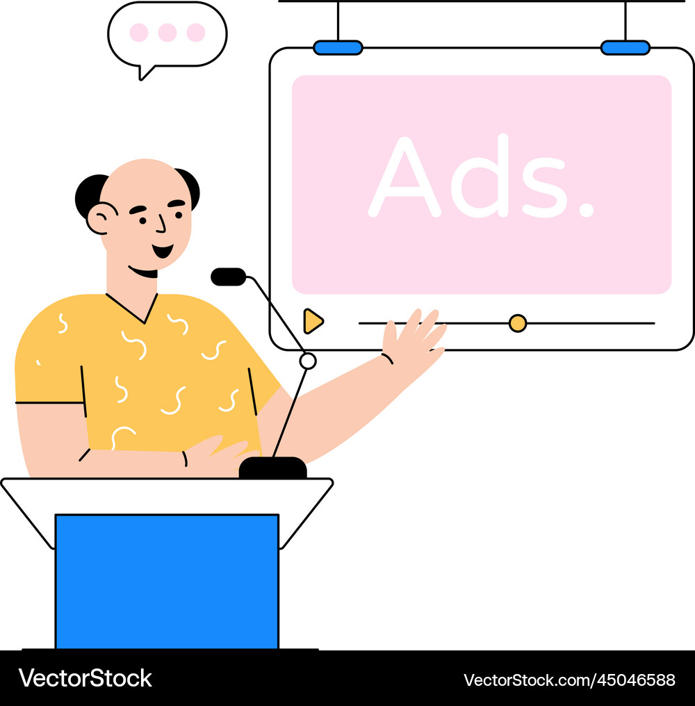 A well-designed flat of advertising Royalty Free Vector