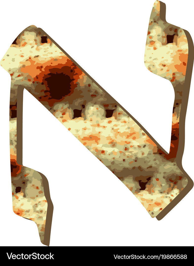 Alphabet hebrew passover matza letter aleph Vector Image