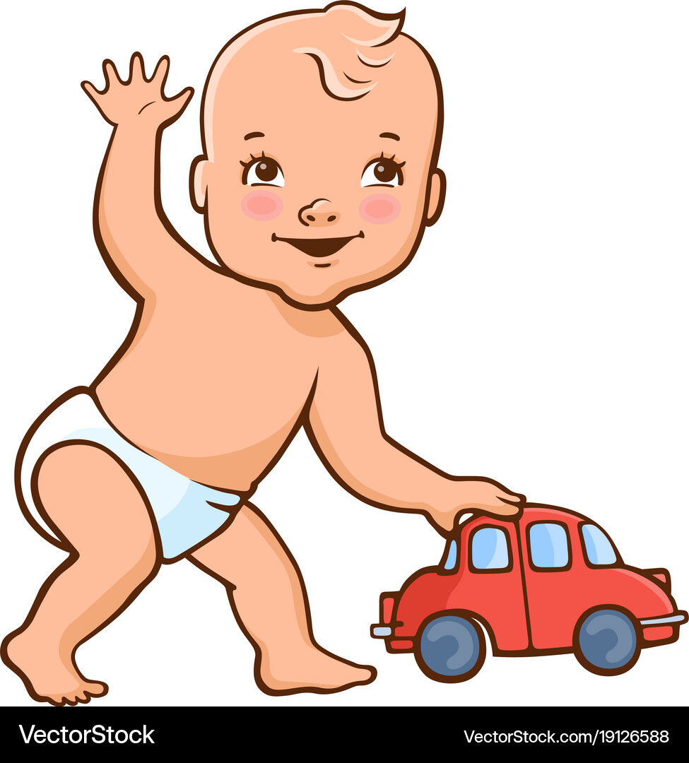 Cute little baby Royalty Free Vector Image - VectorStock