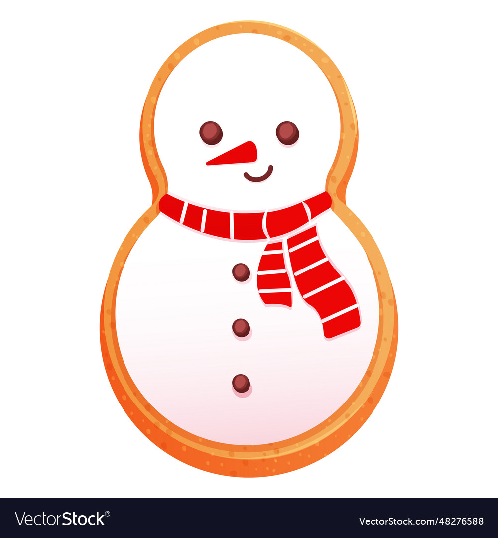 Gingerbread cute snowman character with icing Vector Image