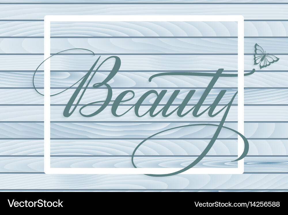 Hand drawn lettering beauty elegant Royalty Free Vector