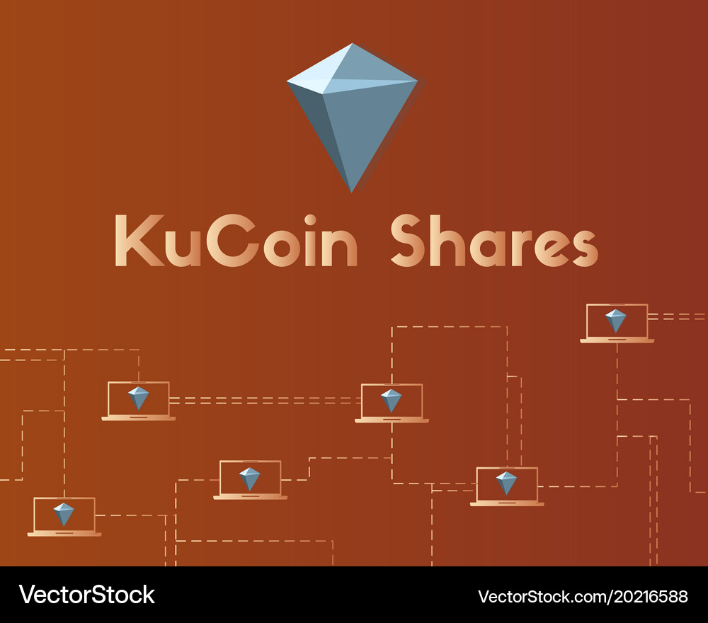 Kucoin shares cryptocurrency concept style Vector Image