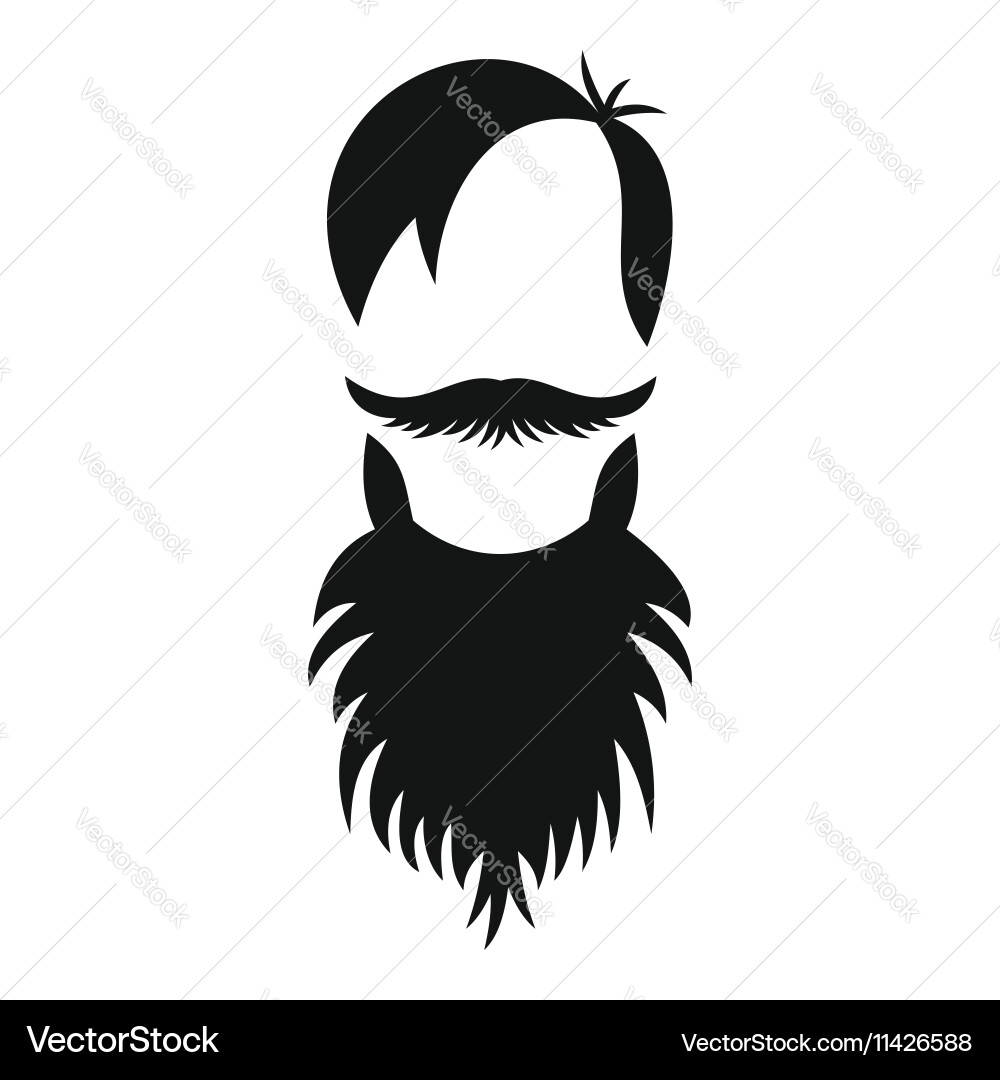 Male avatar with beard icon simple style Vector Image