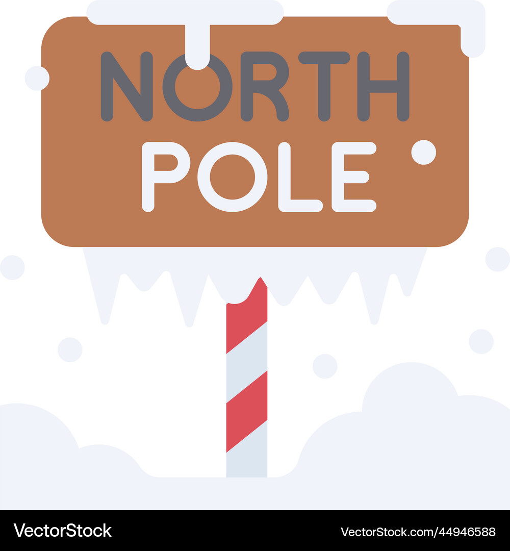 North pole sign icon christmas related Royalty Free Vector