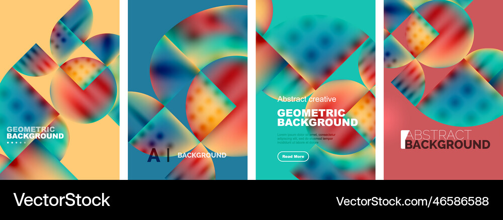 Set of abstract geometric posters designs Vector Image