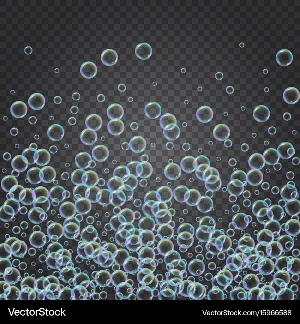Shampoo foam with colorful realistic bubbles Vector Image