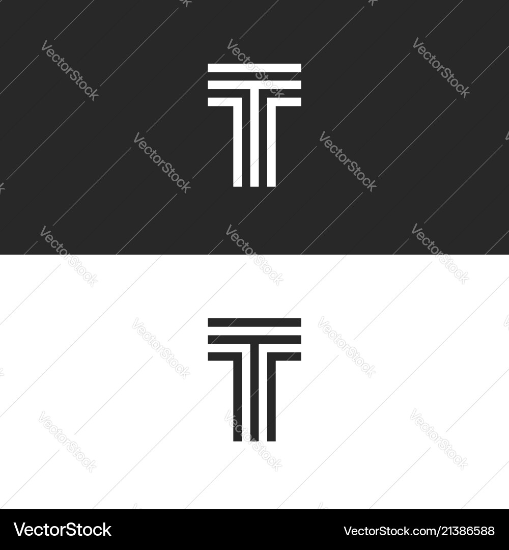Simplest logo t letter monogram capital letter Vector Image