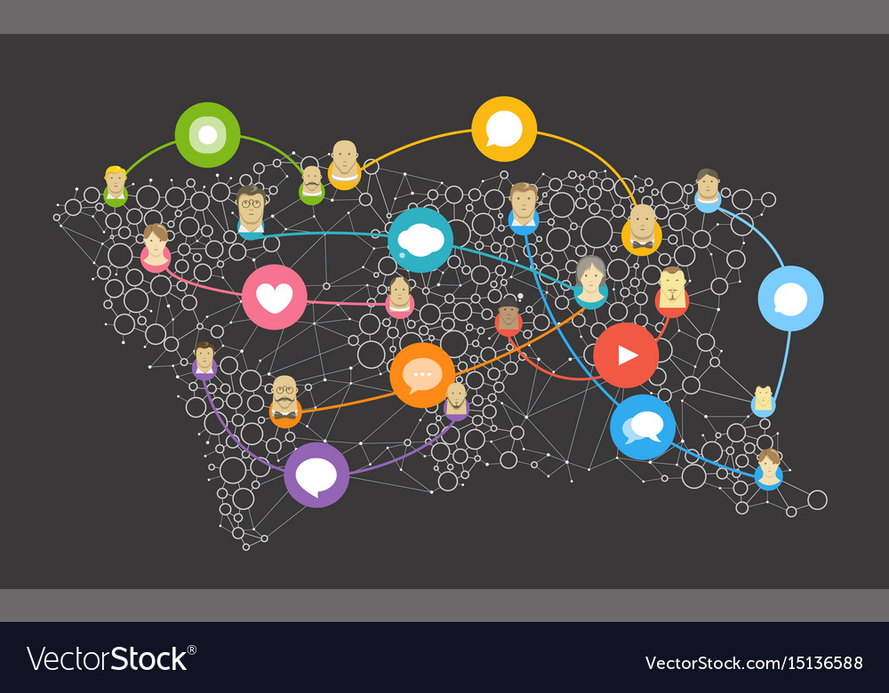 Social media abstract network concept Royalty Free Vector