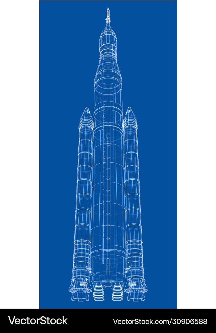 Space rocket concept outline Royalty Free Vector Image