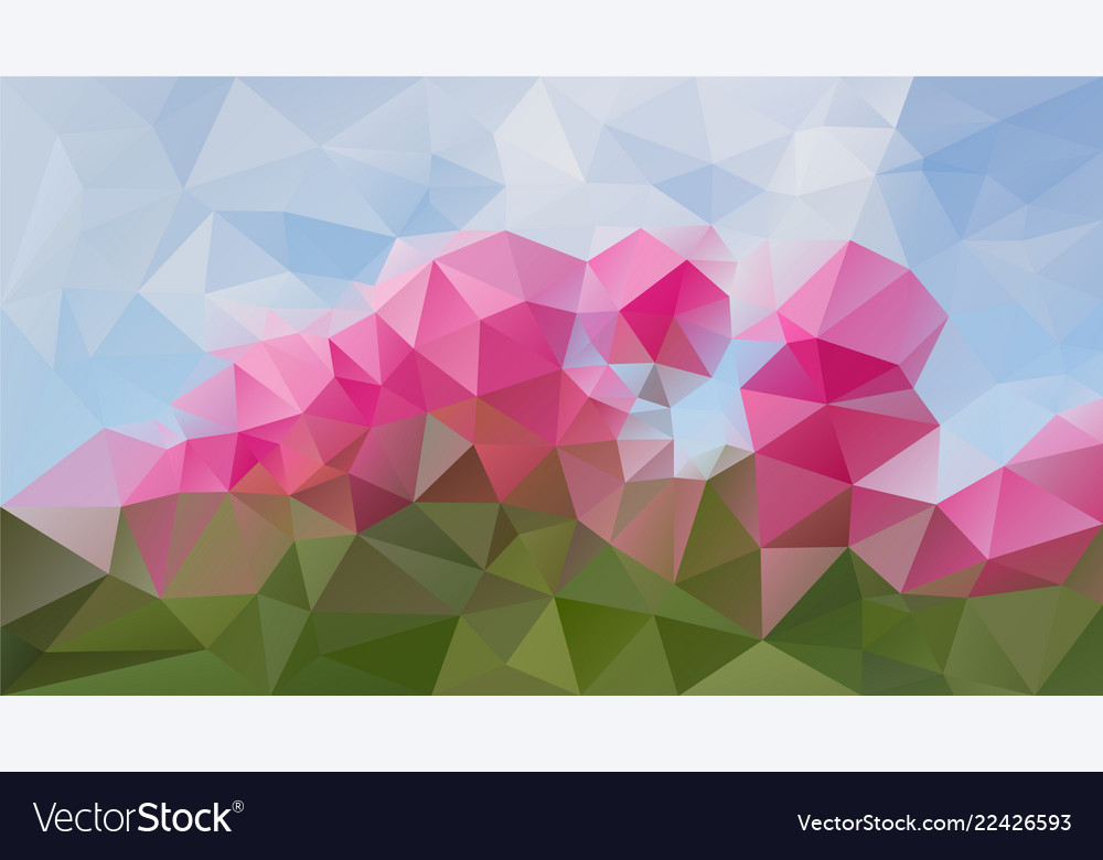 Abstract irregular polygonal background spring Vector Image