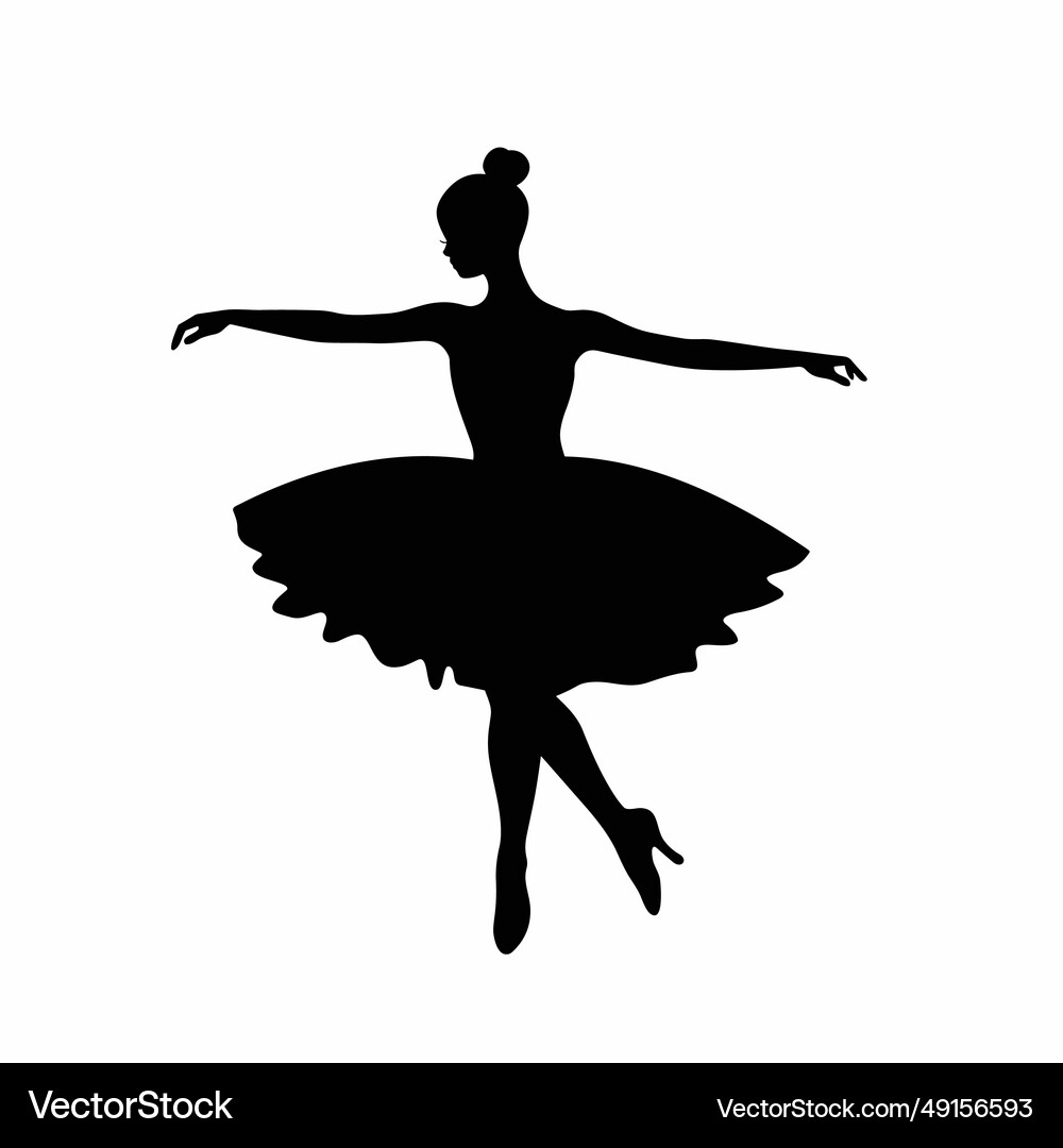 Ballerina black icon on white background Vector Image