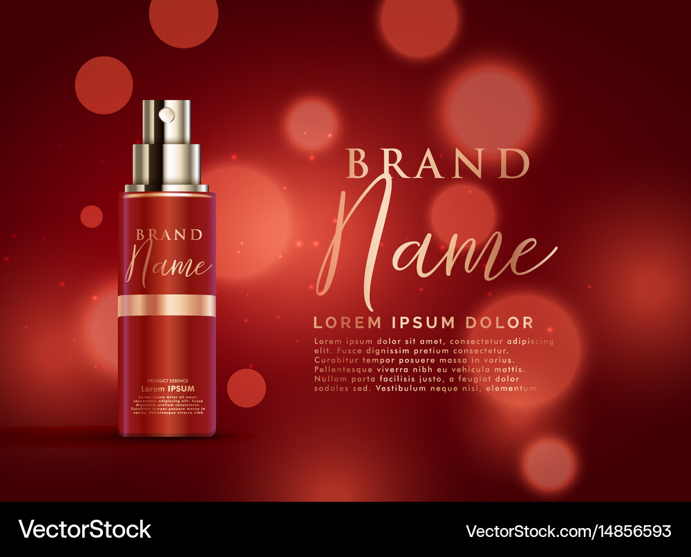 Beautiful red cosmetic product display template Vector Image