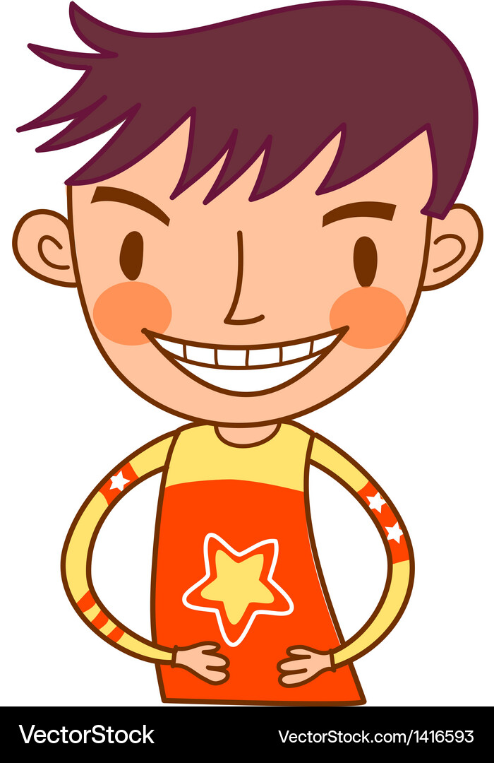 Close-up of boy smiling Royalty Free Vector Image