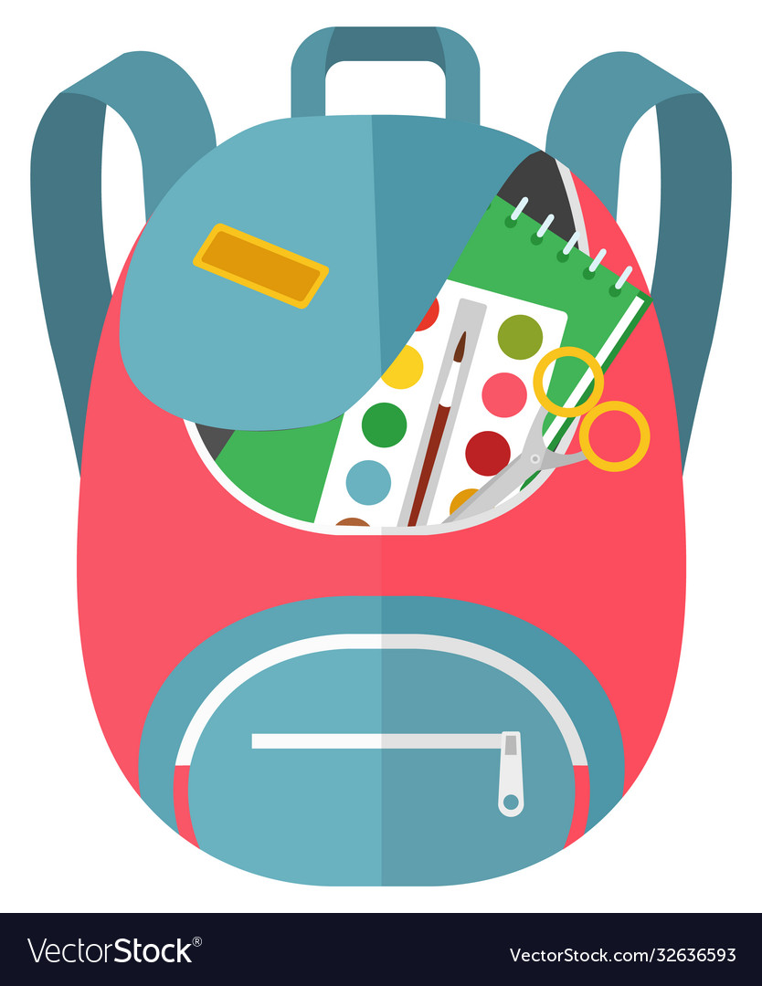Colored school backpack back Royalty Free Vector Image