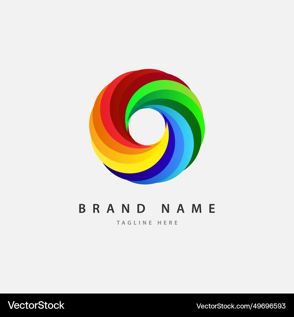 Colorful abstract media logo template design Vector Image
