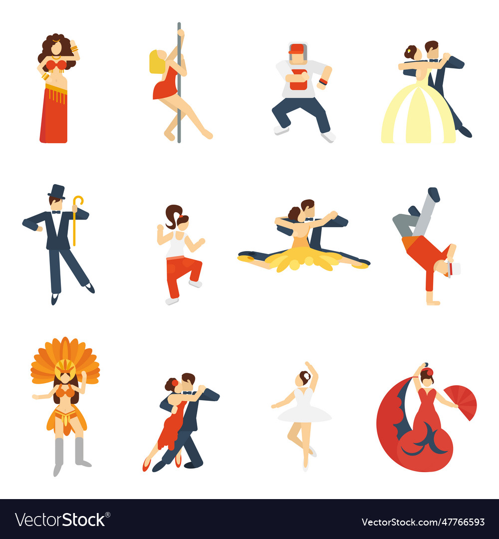 Dance icon flat Royalty Free Vector Image - VectorStock
