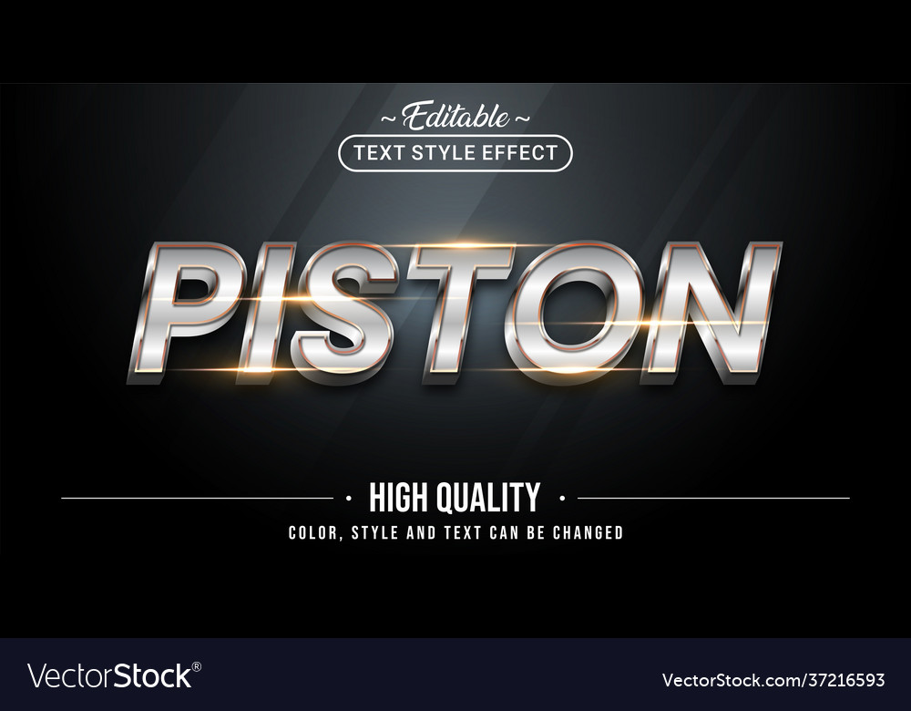 Editable text style effect - piston Royalty Free Vector