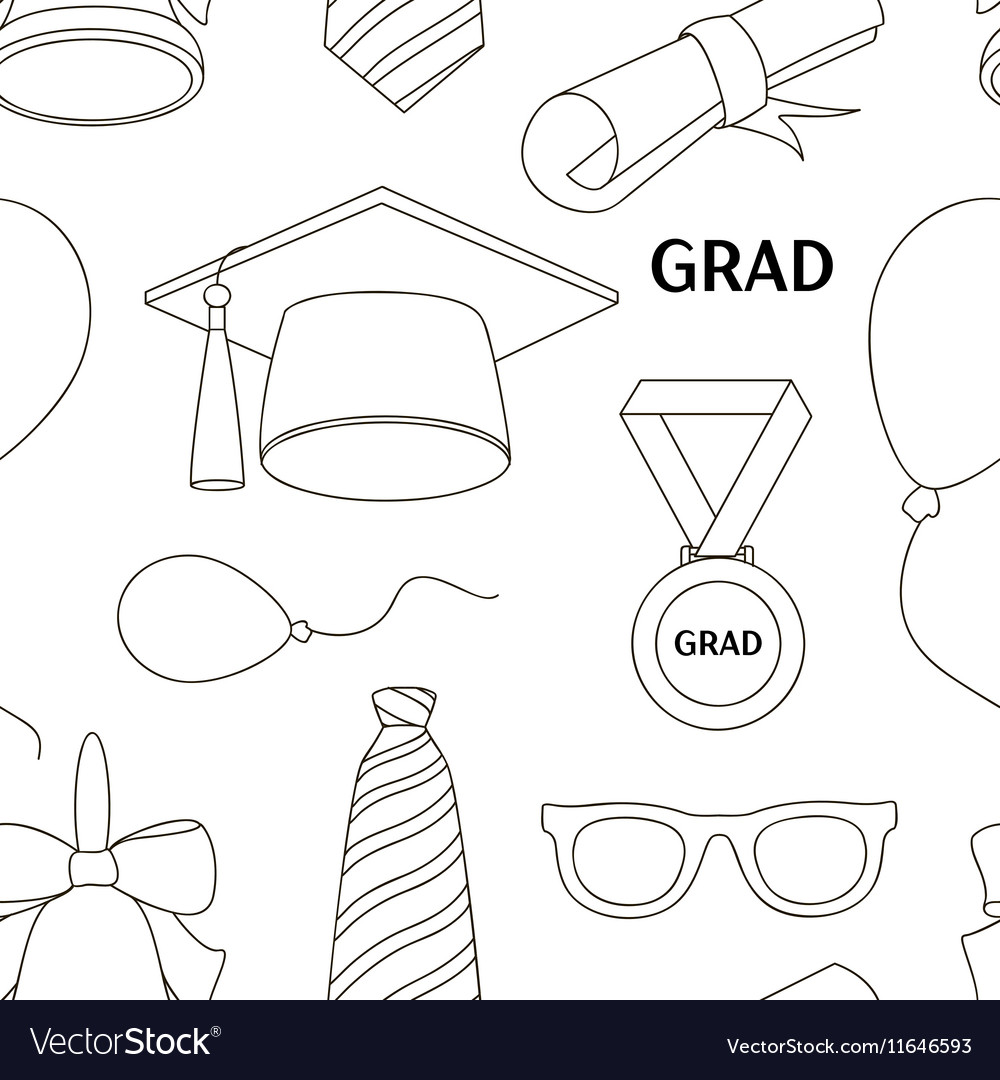 Graduation elements set pattern Royalty Free Vector Image