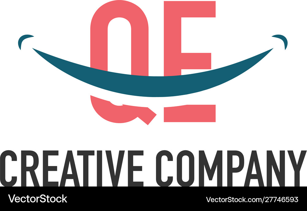 Initial letter qe dental logo concept Royalty Free Vector