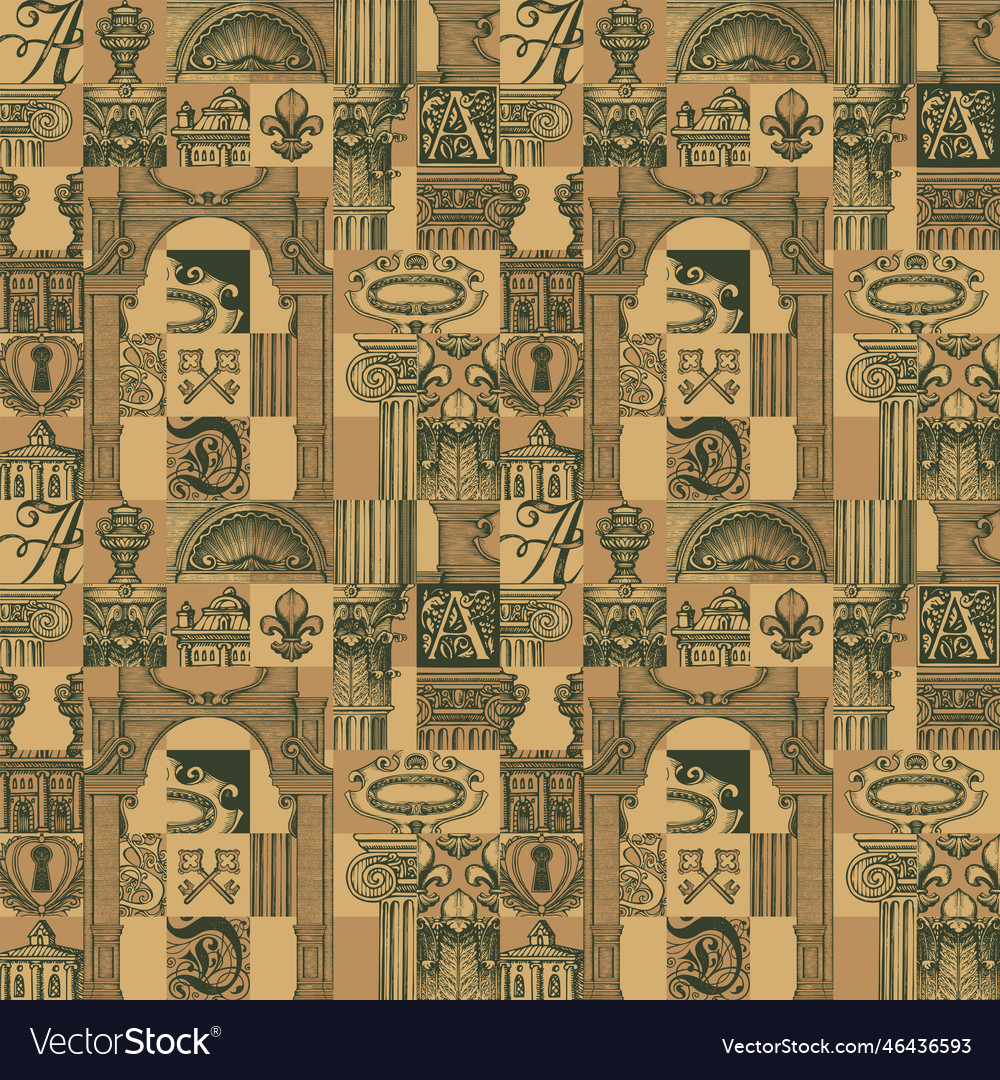 Seamless pattern on theme of medieval Royalty Free Vector