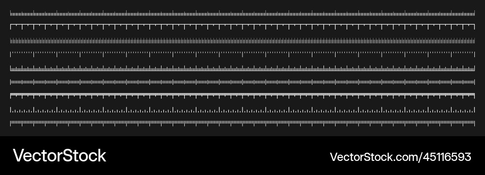 Various measurement scales with divisions Vector Image