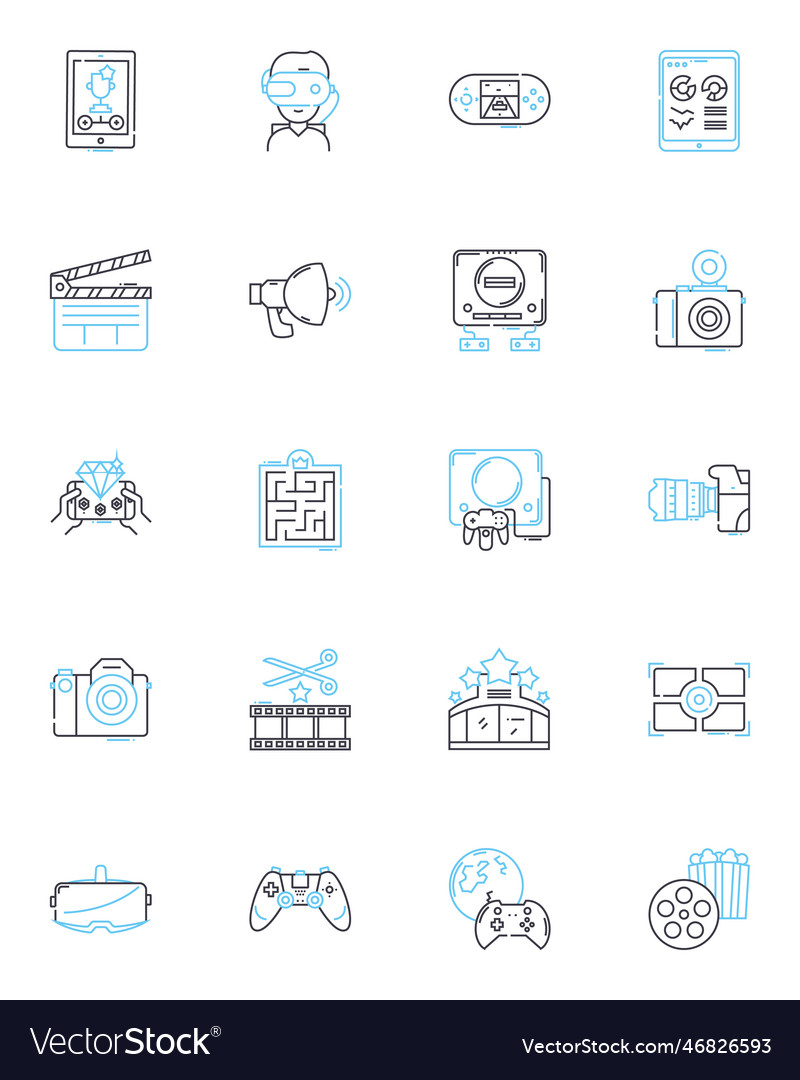 Web development agency linear icons set Royalty Free Vector