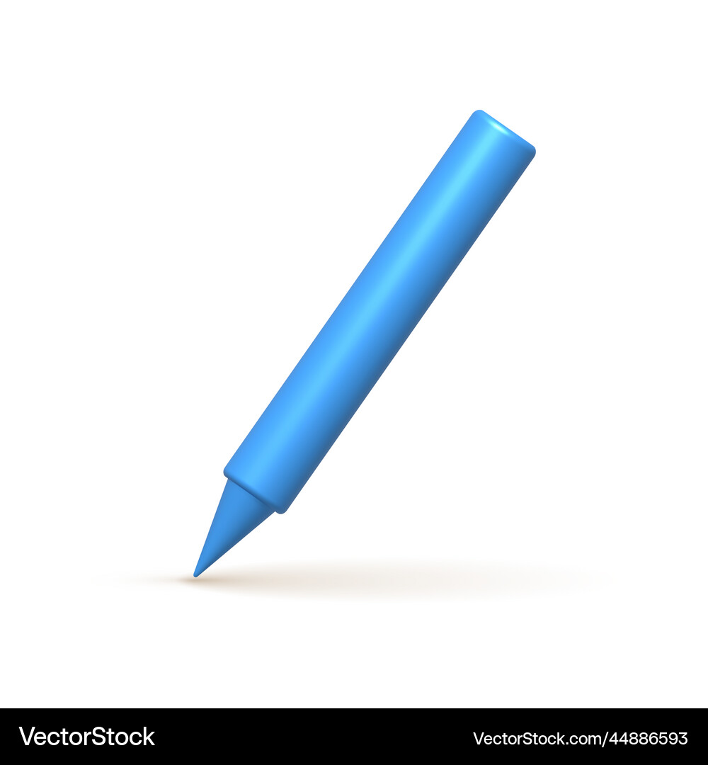 Writing tool 3d icon blue pen pencil marker 3d Vector Image