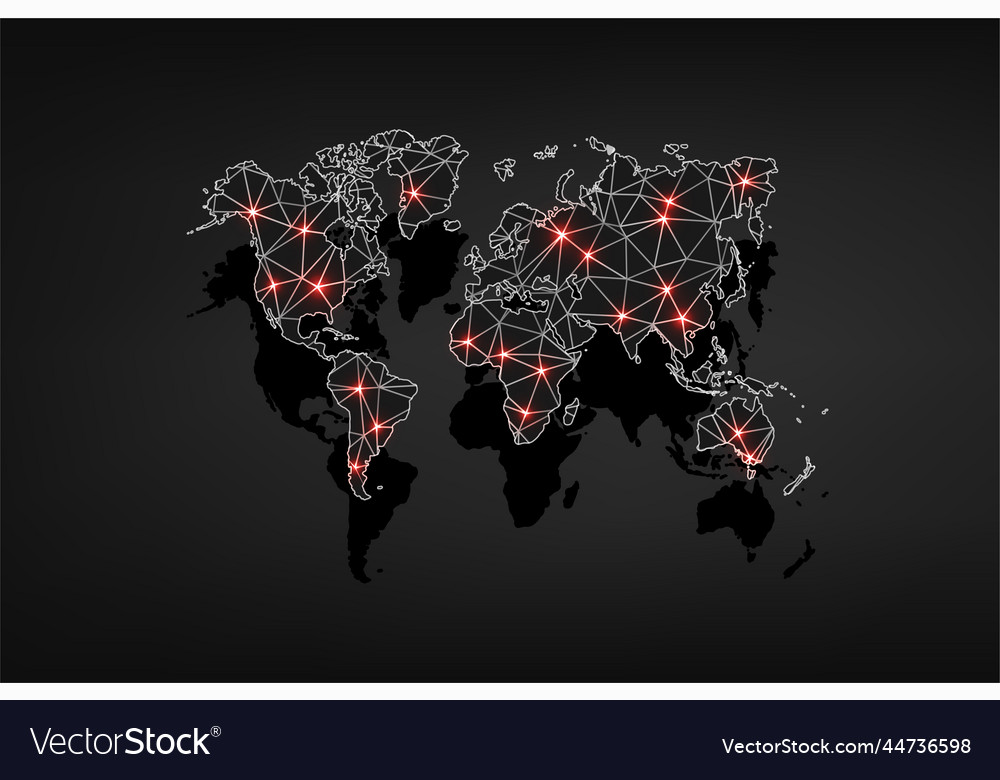 Abstract map of the spread virus Royalty Free Vector Image Abstract map of the spread virus Royalty Free Vector Image