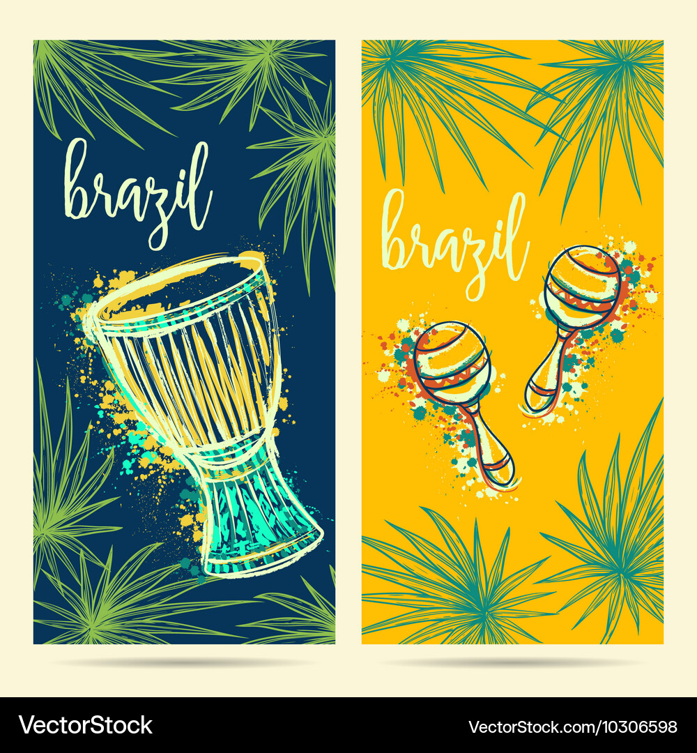 Brazil carnival symbols Royalty Free Vector Image
