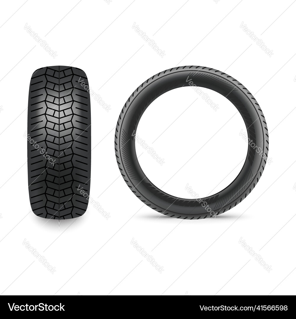 Car tires realistic design isolated on white Vector Image