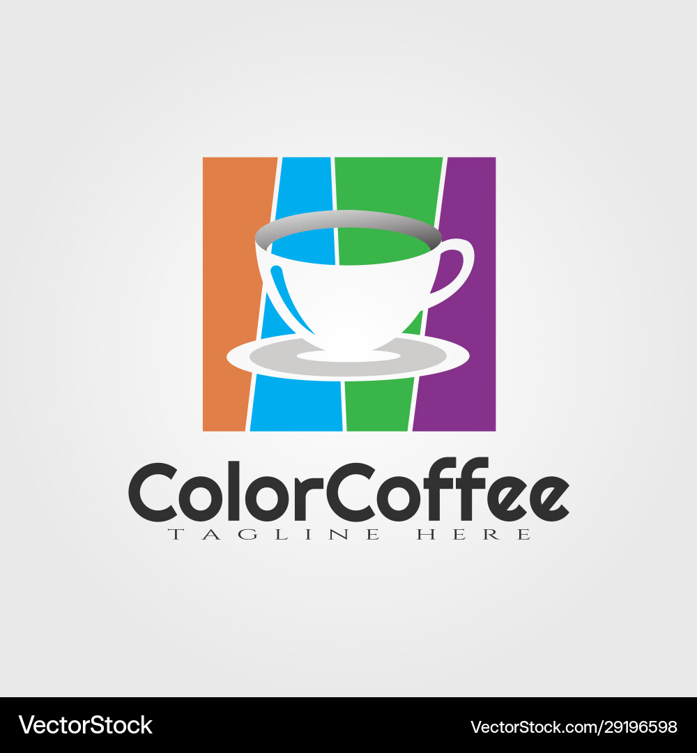 Color coffee logo design food icon element Vector Image