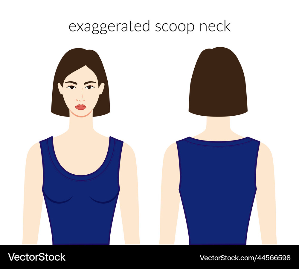 Exaggerated scoop neckline knits sweaters clothes Vector Image