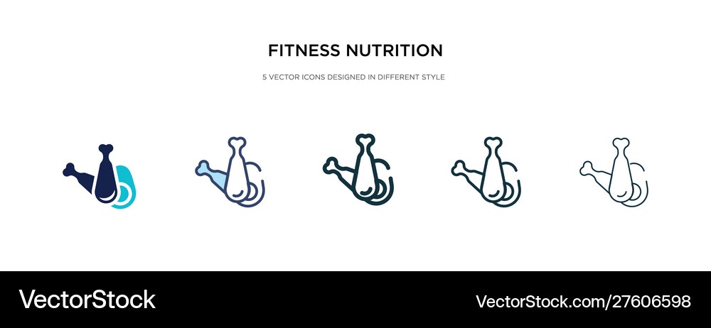 Fitness nutrition icon in different style two Vector Image