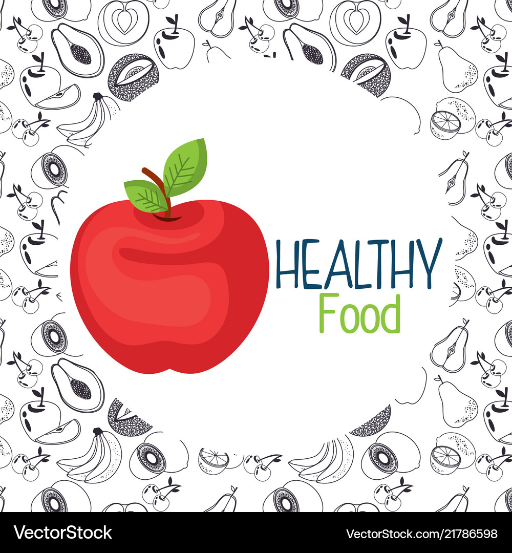 Fresh apple vegetarian food Royalty Free Vector Image