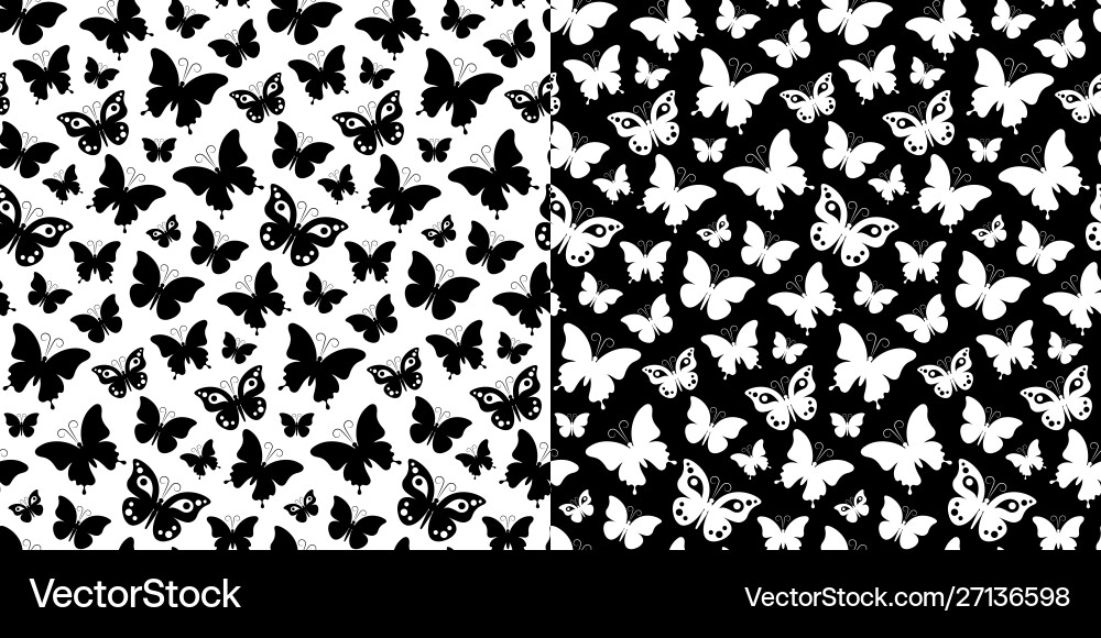 Monochrome butterfly pattern Royalty Free Vector Image