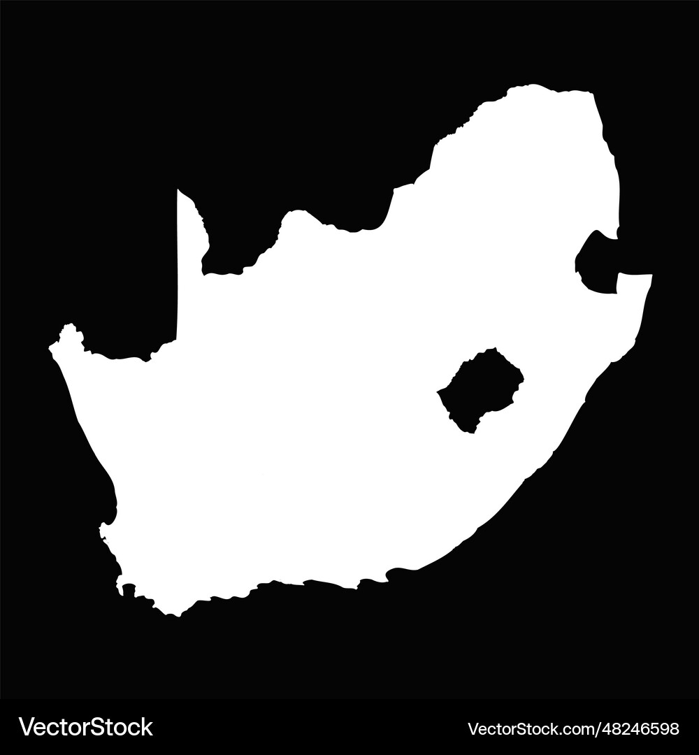 Simple south africa map isolated on black Vector Image