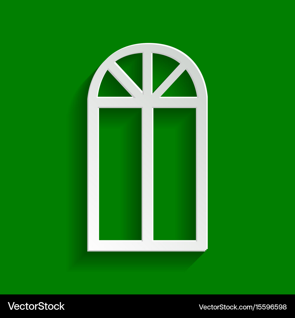 Window simple sign paper whitish icon Royalty Free Vector