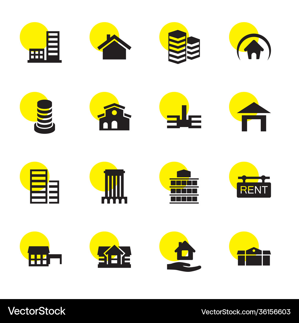 16 residential icons Royalty Free Vector Image